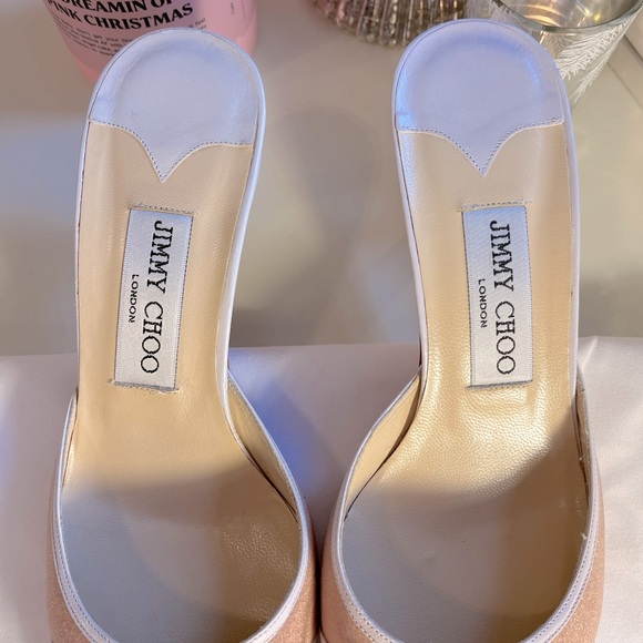 Jimmy Choo | Shoes | Final Price Dropjimmy Choo Kitten Heel Mulesblush Pink Whiteit 375us 7 ...